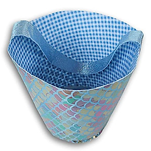 Mermaid Scale Soft Easter Basket Bucket Pail - 7 x 7 Inches