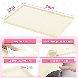 Sdpeia Under Sink Mat for [34" x 22"] Cabinet, Upgraded Silicone Waterproof Mat Kitchen Cabinet Liner Cabinet Protector Kitchen Organizers and Storage