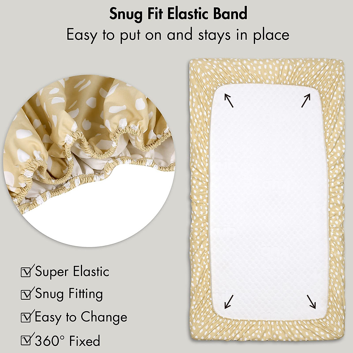 Gllquen Baby Crib Sheets for Boys Girls, Organic Fitted Crib Sheets Elastic Toddler Bed Crib Mattress Sheet Floral Pattern, Standard Safe Crib Sheets for Baby Unisex 52"x 28" x9"(Giraffe)