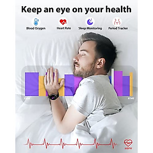 Gydom Smart Watch for Men Answer/Make Call, 1.28" Touch Screen Fitness Tracker with Blood Oxygen/Heart Rate/Sleep Monitor, 100 Sport Modes, IP68 Waterproof Smartwatch for Android iPhone