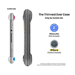 tomtoc Switch Lite Case, Slim Protective Carrying Case with Original Patent, Travel Storage Switch Lite Sleeve with 8 Game Cartridges and Military Level Protection for Nintendo Switch Lite, Gray