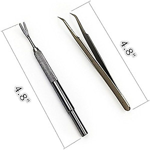 Tick Remover Tool Kit - Stainless Steel Tick Remover + Tweezers for Pets Dog Cat and Humans with Storage Box