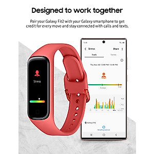 Samsung Galaxy Fit 2 Bluetooth Waterproof Fitness Tracking Smart Band – Red (Renewed)