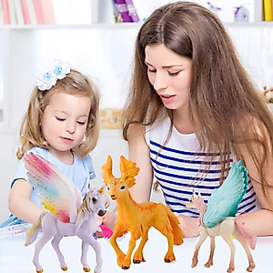 7PCS Unicorn Toy Figurine Set Unicorn Action Figures Cake Toppers for Birthday Party Decoration Figurines Playset Toys for Kids DIY Home Garden Decoration