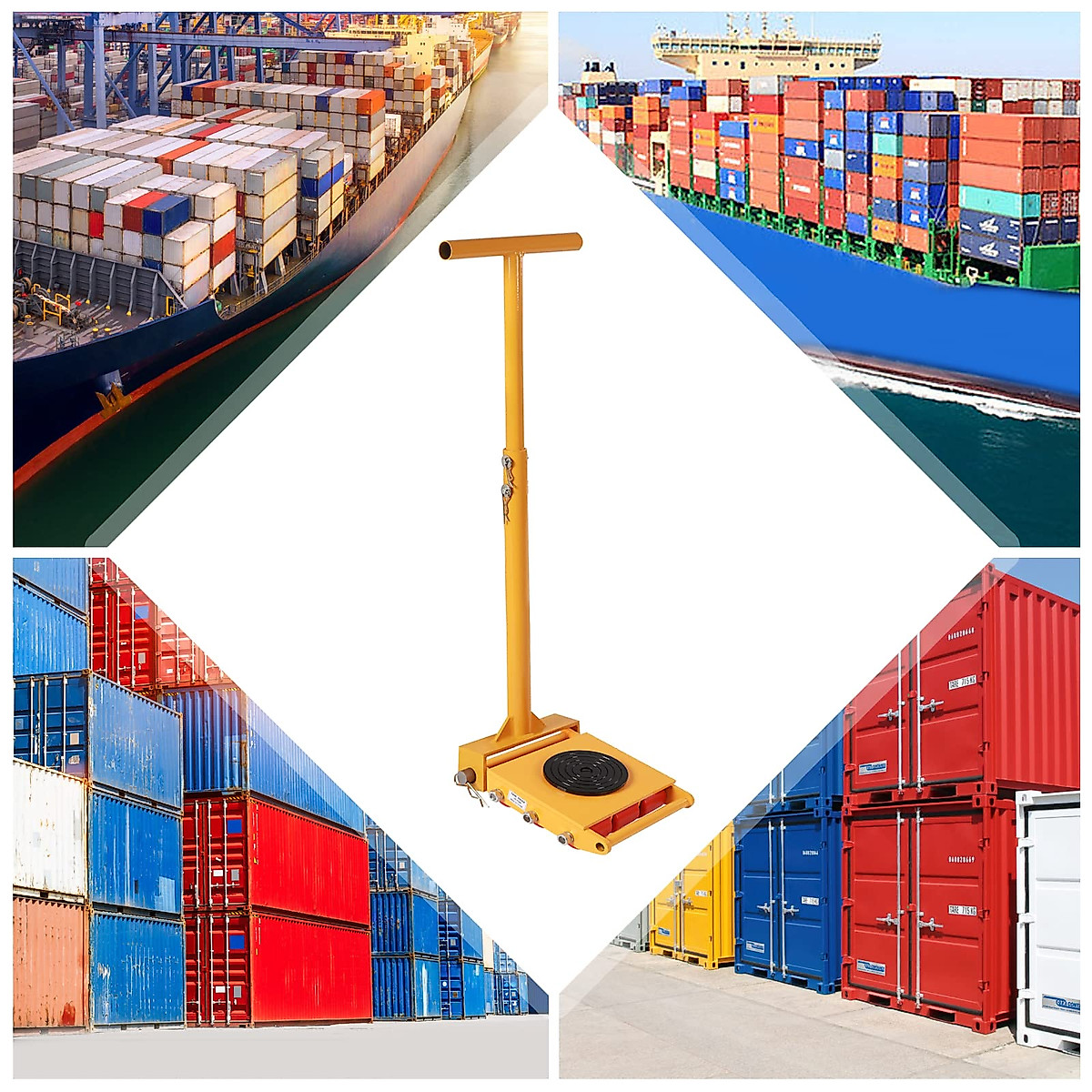 Machinery Mover,8/12/15T Machinery Skate Dolly Rollers, 33000lbs Machinery Moving Skate, Machinery Mover Skate, Heavy Duty Machine Dolly Skate for Heavy Duty Industrial Moving Equipment (15T/33000lbs)