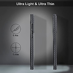 Carbon Fiber Samsung Galaxy S23 Ultra 6.8" Case, Slim Aramid, Lightweight, Anti-Scratch, Wireless Charging Support-Black