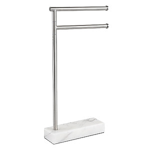 KES Hand Towel Rack for Bathroom, Countertop Swivel Towel Rack Standing with Marble Base, Free Standing Hand Towel Holder Stand 18/8 Stainless Steel Brushed Finish, BTH233-2