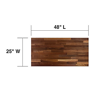 John Boos WALKCT-BL4825-O Blended Walnut Counter Top with Oil Finish, 1.5" Thickness, 48" x 25"