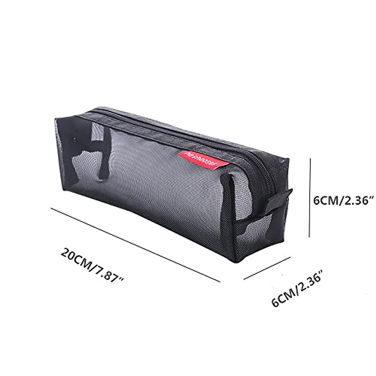 Clear Pencil Bag Big Storage Mesh Bag Nylon Pencil Bag Transparent Pencil Case Clear Pencil Case for Exam School Office,White (Type A)