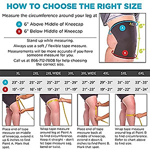 BraceAbility Plus Size Neoprene Knee Sleeve - Compression Support Brace for Bariatric Women or Men with Arthritis Joint Pain, Fitting Overweight to Obese Thighs and Legs (3X-Large Wide)