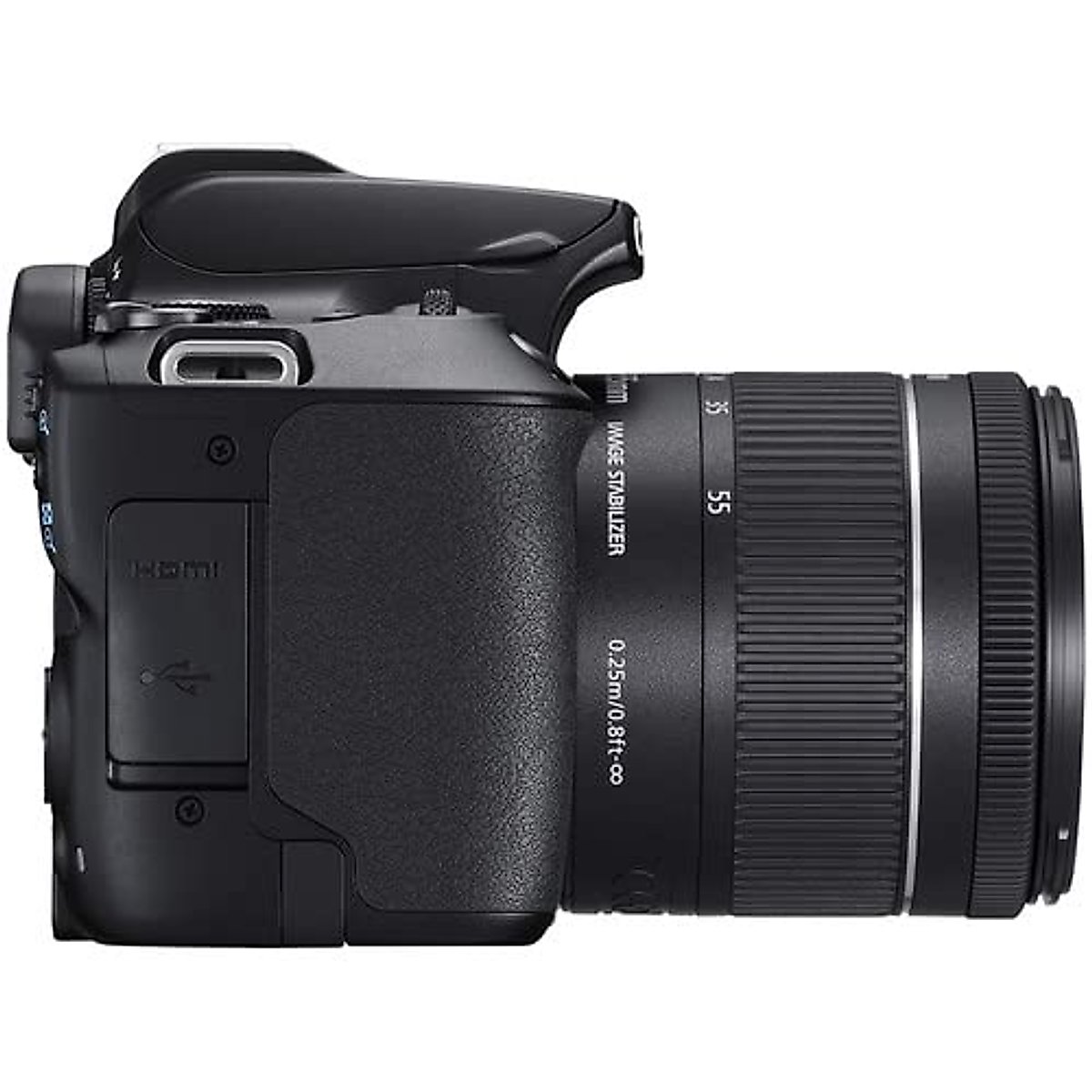 Canon EOS Rebel SL3 DSLR Camera with 18-55mm Lens (Black) (3453C002) + 64GB Memory Card + Case + Card Reader + Flex Tripod + Hand Strap + Cap Keeper + Memory Wallet + Cleaning Kit (Renewed)