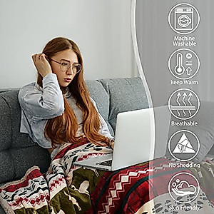 Catalonia Christmas Sherpa Throw Blanket, Xmas Theme Throws for Couch Bed, Plush Blanket | Super Soft, Warm, Fluffy, Comfy, 60x80 inches