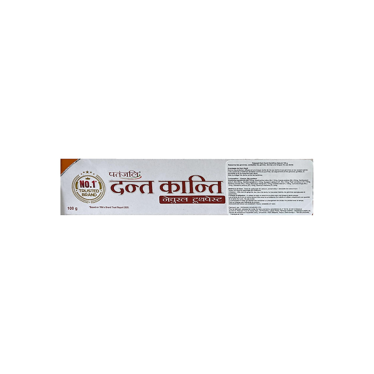 Patanjali Dant Kanti Natural Toothpaste 100gm / 3.38 fl oz - (Pack of 10)