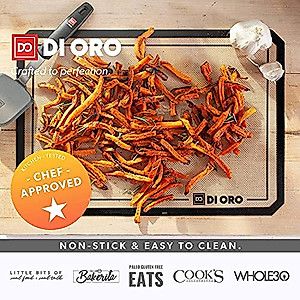 DI ORO Silicone Turner Spatula - Kitchen Spatulas for Nonstick Cookware - Flexible & Thin Cooking Turner for Flipping Pancakes & Eggs - 600°F High Heat-Resistant & BPA Free - Dishwasher Safe (Black)