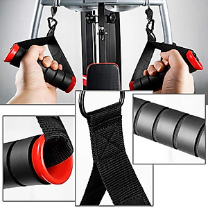 allbingo Solid Gym Handles for Cable Machine Resistance Bands, Ultra Heavy Duty Comfortable Sturdy Exercise Handle Grips Attachment with Large Clips for Pulley LAT Pulldown System (Red)