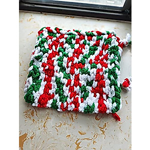 DDL&HEXI 3 Skeins of Loop Yarn Finger Knitting Yarn (605 Christmas)