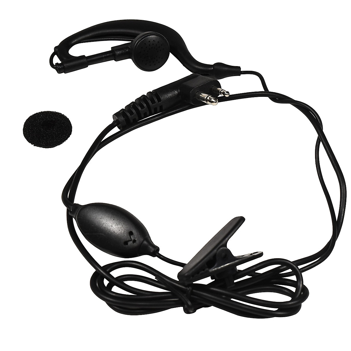 4X HQRP 2-Pin External Ear Loop Headset w/PTT Microphone Compatible with Motorola RDV-5100, RDV-2020, RDU-2020, RDU-2080, RDU-2080D, RDV-2080DD, RDU-4100, RDU-4160, RDU-4160D, RDV-2080D, RDV-5100