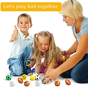 40 Pcs Sports Balls Bulk Kids Small Mini Stress Ball for Party Favor Toy, Including Basketball, Football, Volleyball Baseball, Soccer, Tennis for Stress Relief School Carnival Operation Christmas