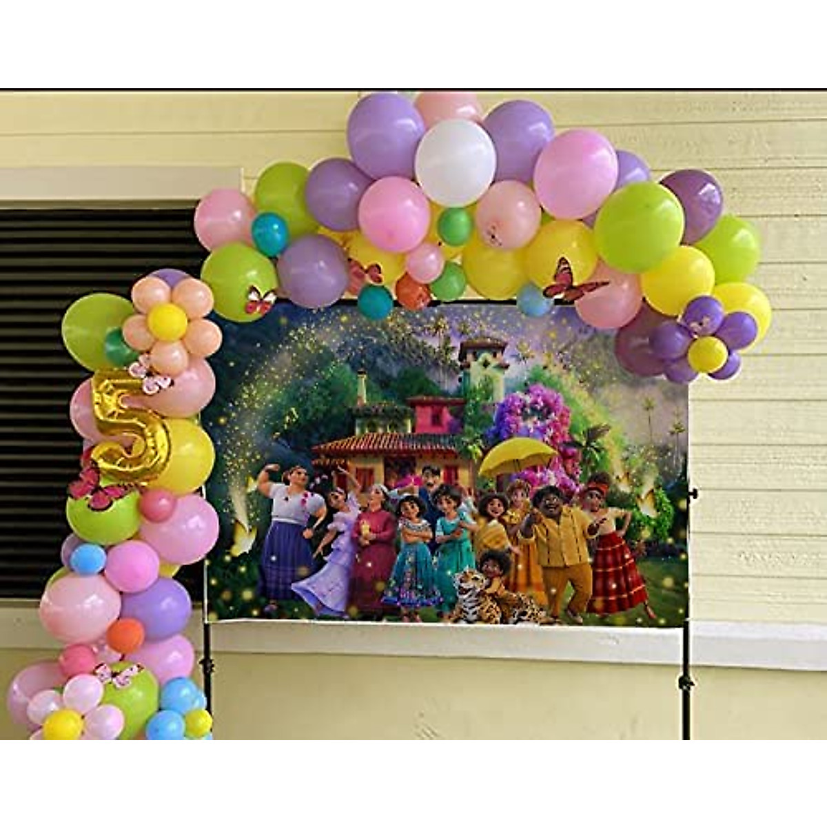 5x3ft Magic Movie Birthday Party Backdrop Supplies for Girls Madrigal Family Background Banner for Cake Table