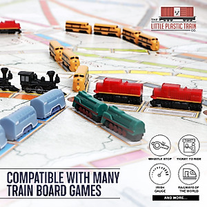 Deluxe Board Game Train Sets | Player Pieces for Ticket to Ride and Other Adult, Family, and Kids Train Board Games | Upgraded Miniatures | Complete Set of 5