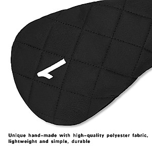 Golf Head Covers (3PCS) Driver Fairway #3#5 for Club Mens (Black)