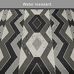 Ambesonne Geometric Chair Seating Cushion Set of 2, Aztec Tribal Folk Zigzags Chevron Traditional Bohemian, Anti-Slip Seat Padding for Kitchen & Patio, 16"x16", Charcoal Grey Black