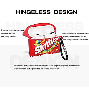 BNBKIKO Compatible Air pod Pro Case,Silicone 3D Cute Fun Candy Biscuit Skittles Air pod Pro Case, Kawaii Fashion Cool Design Skin, Suitable for Teen Girl Boy (3/Pro Skittles red)