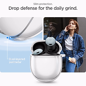 Spigen Ultra Hybrid Designed for Pixel 7a Case and Pixel Buds Pro Case (2022) Bundle