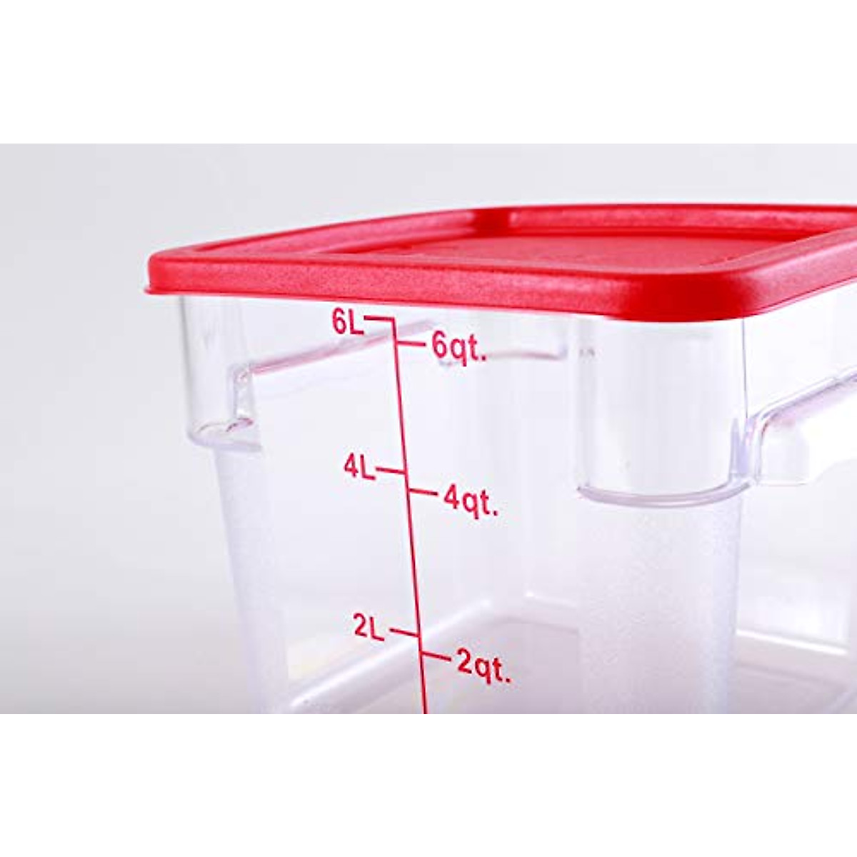 CMI 6 Qt Commercial Grade Square Food Storage Containers with Lids,Polycarbonate,Clear - Pack of 5