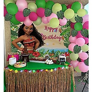Moana Maui Birthday Party Decarotion Supplies 104pc Hawaii Balloons Arch Garland Kit 5x3ft Moana Backdrop for Girl Baby Shower Party