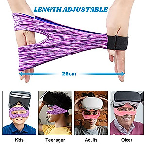 AIXOTO VR Accessories Eye Masks Face Cover Breathable Adjustable Elastic Belt Design Absorb Sweat Band VR Workout for Oculus/Mate Quest 2/Oculus Rifts 2/HTC Vive Pro 2/Oculus Go Quest 2 (2pcs)
