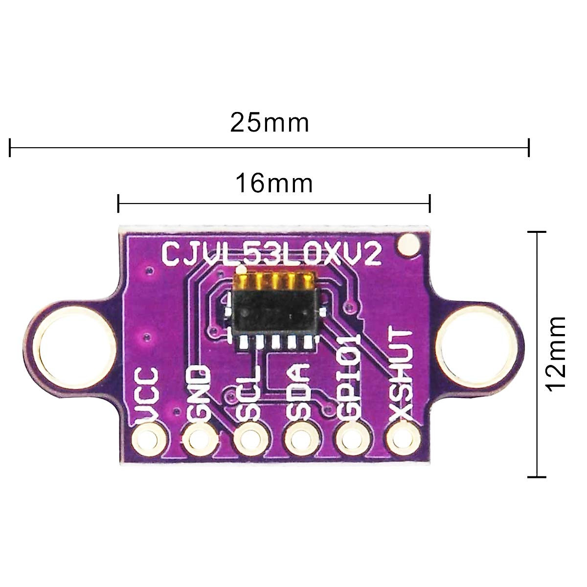 DaFuRui VL53L0X Time-of-Flight Distance Sensor Breakout GY-VL53L0XV2 (ToF) Laser Ranging Module I2C IIC Compatible for Arduino