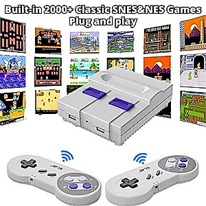 Super Classic Retro Game Console,4K HDMI Video Game System with Built in 2000+ Old School Classic Games and Dual Game Controllers Wireless,Support TF Card and Plug and Play.