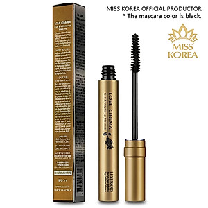 LOVE CINEMA Curling & Voluminous Mascara, Waterproof Mascara, Intense Length, Long-lasting, No Flaking, No Clumping, Smudge-proof Mascara - Black, 0.24 Fl Oz (Gold Package) [Made in Korea]