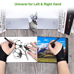 OTraki 4 Pack Artists Gloves 2 Finger Artist Glove Anti Smudge Glove Drawing Gloves for Paper Sketching, Pad Monitor, Graphics Tablet, Universal for Left and Right Hand - 2.75 x 7.08 inch