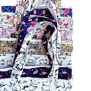 FLOCK THREE 2pcs Wet Dry Bag Waterproof Tote Reusable Wet Clothes Baby Diapers Stroller Swimsuit Travel Small Larger Electronics Toiletries Pouch Cute Animals