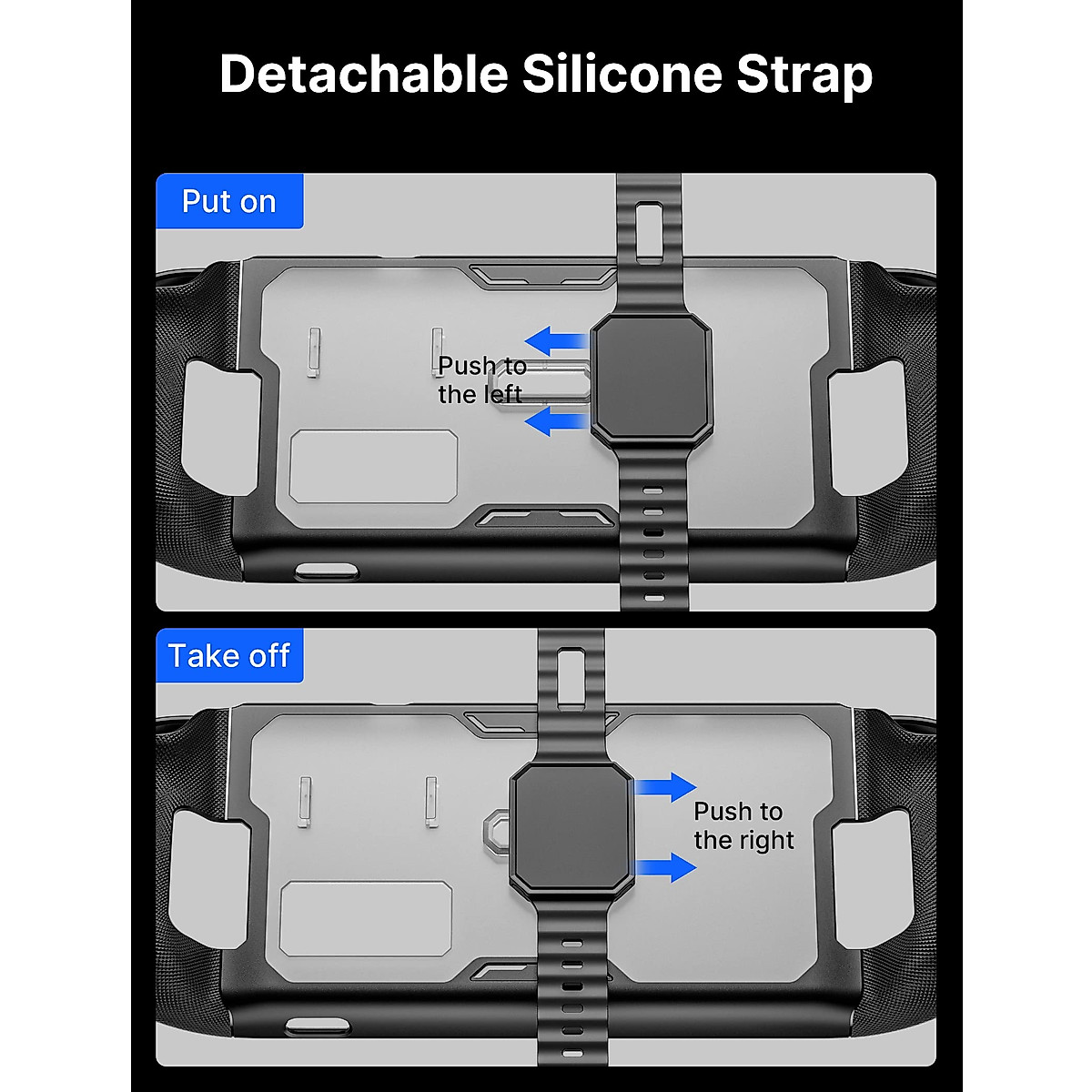 JSAUX PC0104 ModCase for Steam Deck, Steam Deck Case with Detachable Front Shell Include Protective Case, Face Cover,Metal Bracket and Strap-Basic Set