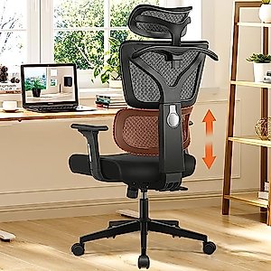 Razzor Office Chair Ergonomic Computer Desk Chair Upgrade Adjustable Lumbar Support, Breathable Mesh Gaming Chair with 3D Arms and Headrest Swivel High Back Executive Chairs