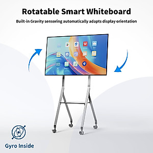 Smartboard, Tiburn HUB 55" S2 4K UHD Rotating Adaptive Nano Capacitive Smart Writing Board with Screen Mirroring from Android and iOS for Conference Live Streaming Home Advertising Display