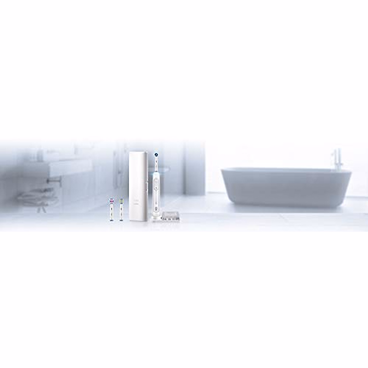 Oral-B 7500 Electric Toothbrush with Replacement Brush Heads and Travel Case, White