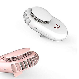 Mini Portable Handheld Personal Neck lace Travel Fans. Rechargable USB Battery Hand Held Operated. 3 Level Speed Fan. Small Electric Powered Mobile Face, Body Cooling Hands free Neck fan. (WHITE)