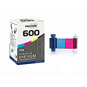 Magicard 600 Printer MB300YMCKO Color Ribbon - YMCKO - 300 Prints with Bodno Premium CR80 30 Mil Graphic Quality PVC Cards - Qty 300