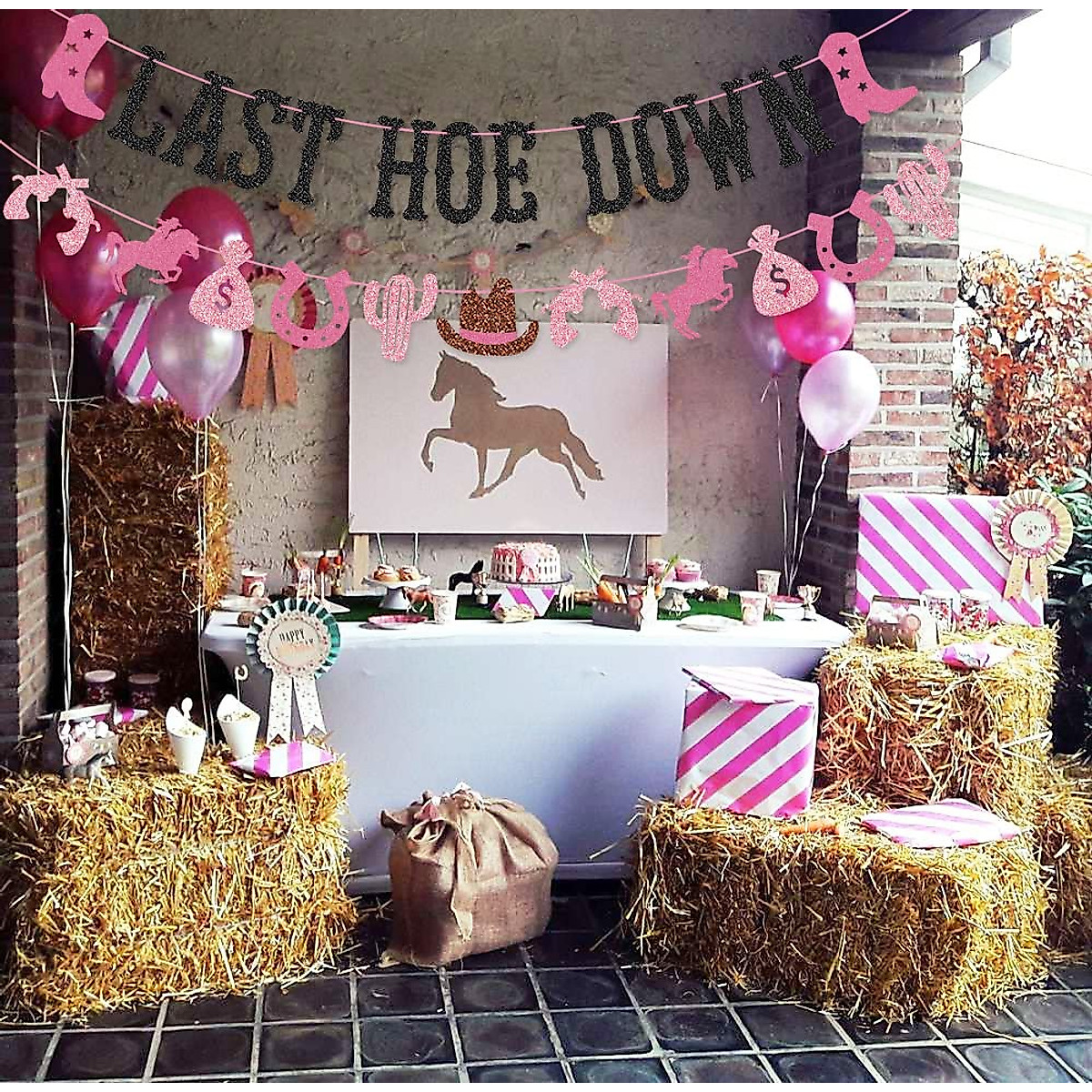 Last Hoedown Banner Garland for Western Cowgirl Bachelorette Party Nash Bash Nashville Bachelorette Party Decorations