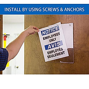 HIIMIEI 12 Pack Acrylic Wall Sign Holder 8.5x11 Vertical, Clear Plastic Picture Frames for Paper with Free 3M Tape and Screws, Door Sign Holder Perfect for Home, Office, Store, Restaurant