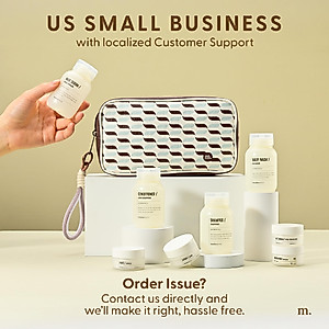 MAISONOVO Travel Bottles for Toiletries, TSA Approved, Leak Proof Refillable, Travel Size Containers and Bottles with Water Proof Toiletry Bag - Brown Pouch