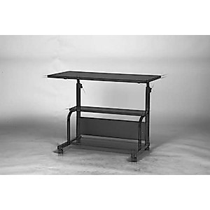 Laptop Desk Adjustable Desk Small Standing Desk Home Office Desks for Small Spaces Portable Desk Table for Bedrooms, 31.5" Black Uplift Student Study Desk Mobile Rolling Computer Work Desk on Wheels