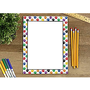 Teacher Created Resources Colorful Paw Prints Computer Paper (4769), Multicolor 8.5 inches X 11 inches