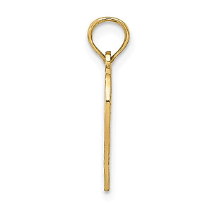 Solid 14k Yellow Gold 50 in Heart Cut-out Pendant Charm - 19mm x 14mm