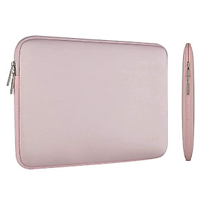 MOSISO Laptop Sleeve Compatible with MacBook Air 13 inch M3 A3113 M2 A2681 M1 A2337 A2179 A1932 / Pro 13 M2 M1 A2338 A2251 A2289 A2159 A1989 A1706 A1708, Neoprene Bag with Small Case, Baby Pink