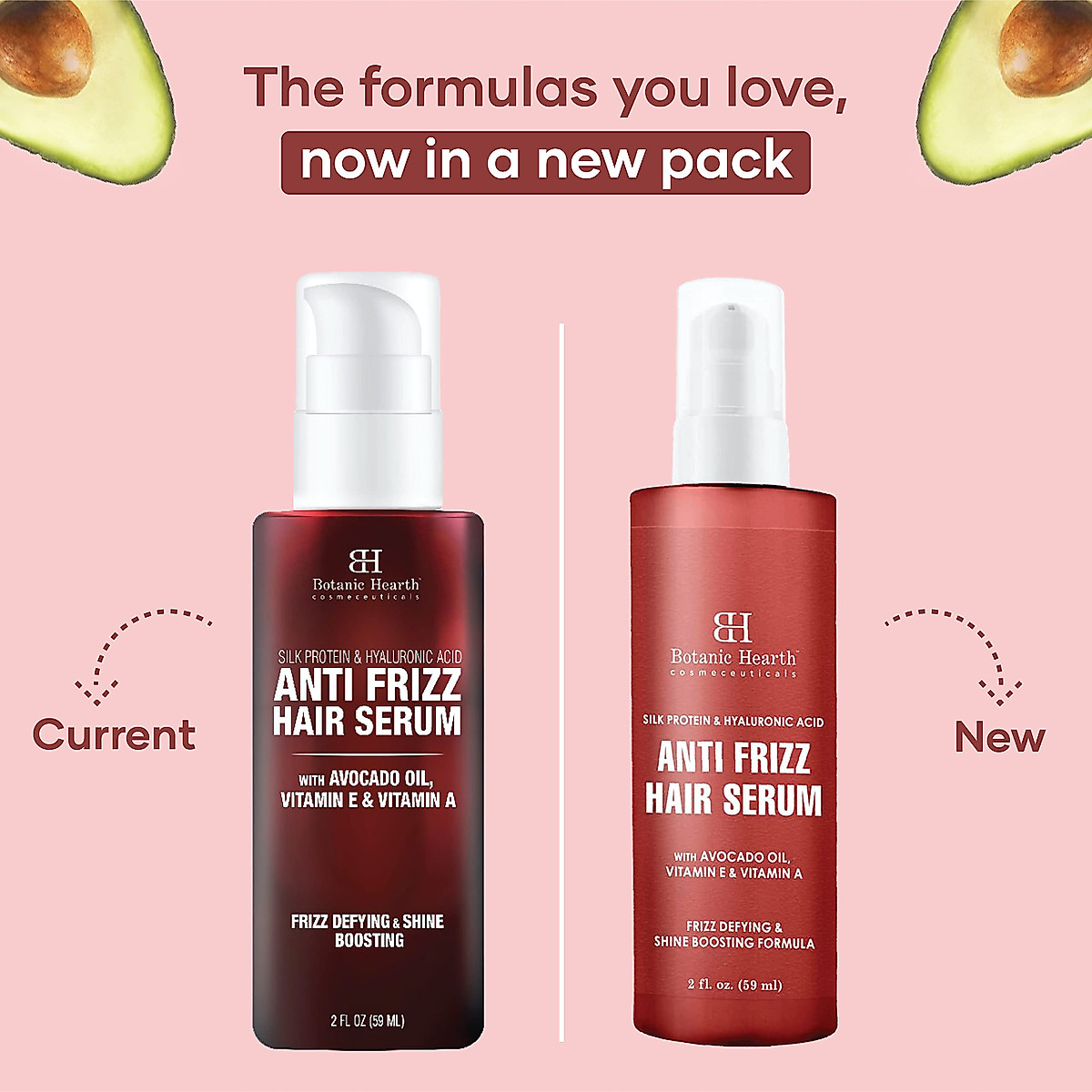 Botanic Hearth Anti Frizz Hair Serum | For Frizzy,Dry & Damaged, Unmanageable Hair | With Argan Oil, Almond Oil & Vitamin E | For Men & Women | 2 fl oz